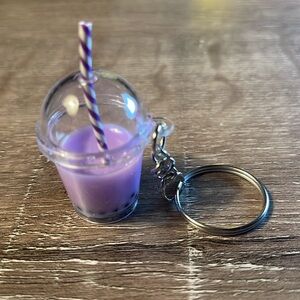 Accessories | Kawaii Purple Boba Drink Keychain Fidget Toy Boba Tea ...
